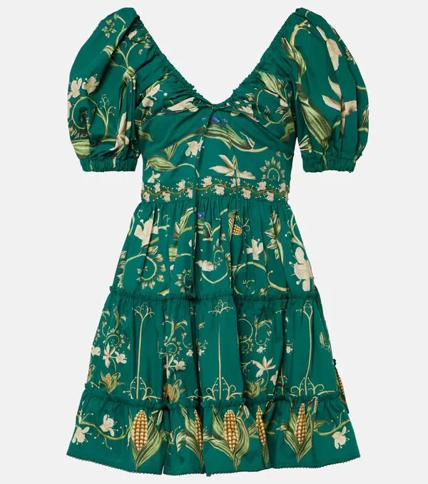 Agua Bendita Manzanilla Esmeralda Minidress - Green