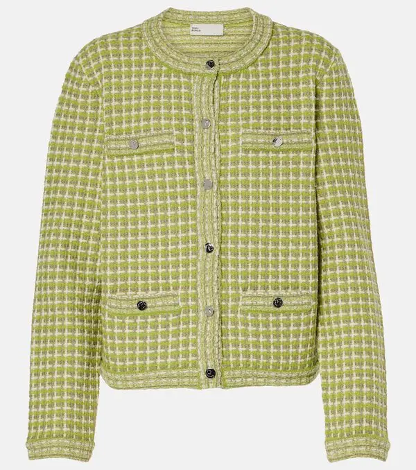 Tory Burch Knitted Checked Jacket