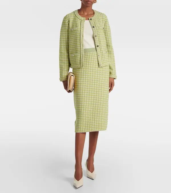 Tory Burch Knitted Checked Jacket