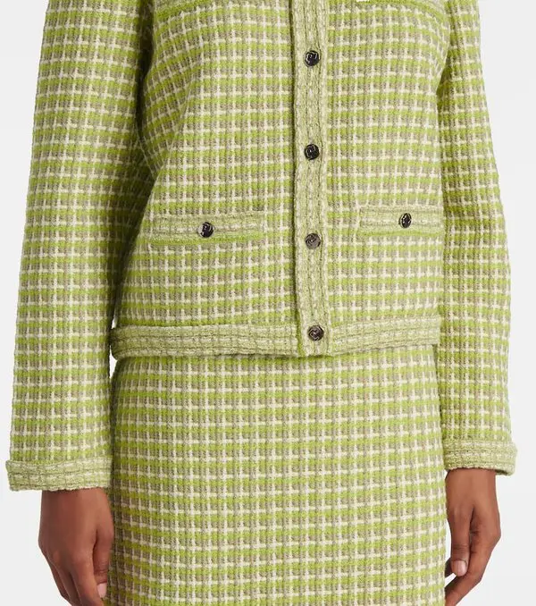 Tory Burch Knitted Checked Jacket