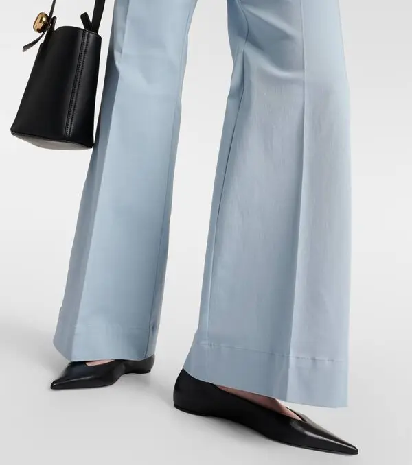 Plan C High-rise Cotton-blend Flared Trousers