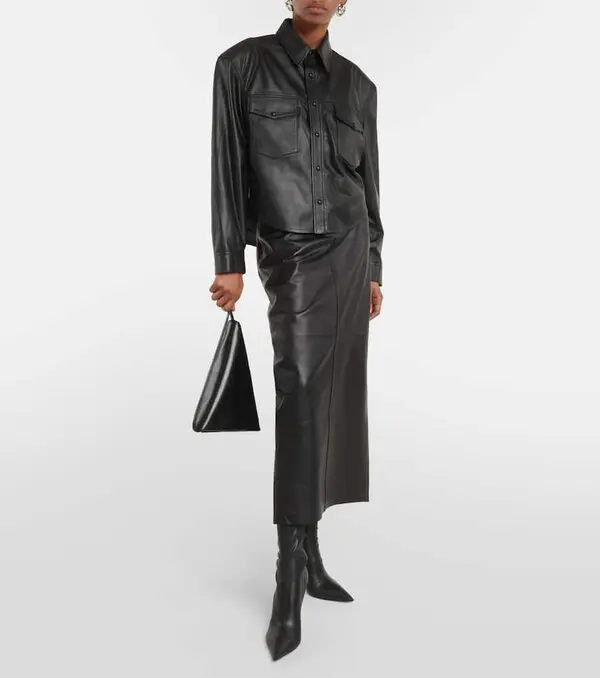 Wardrobe.NYC Leather Shirt Jacket