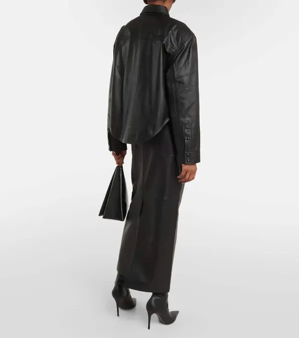 Wardrobe.NYC Leather Shirt Jacket