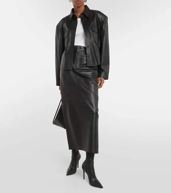 Wardrobe.NYC Leather Shirt Jacket