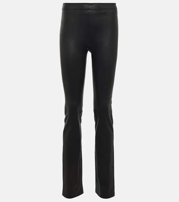 Stouls Cropped Leather Trousers - Black