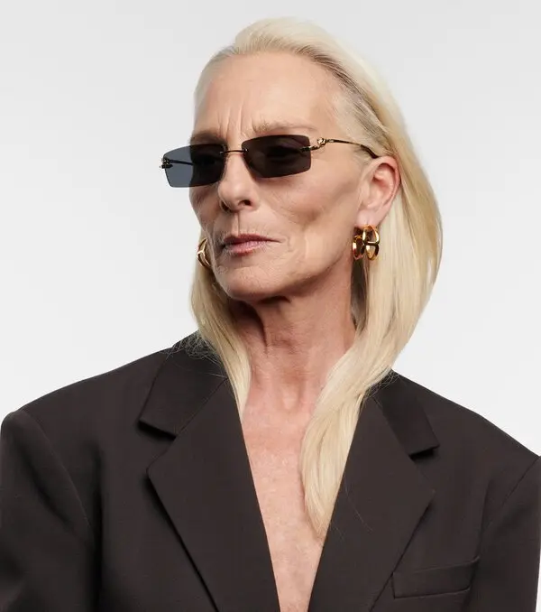 Cartier Panthère De Rectangular Sunglasses - Blue