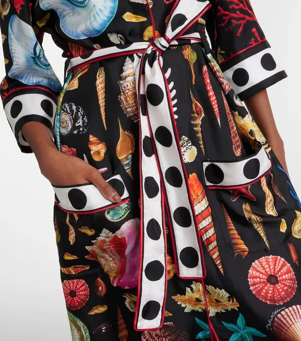 Dolce & Gabbana Capri Printed Silk Satin Robe