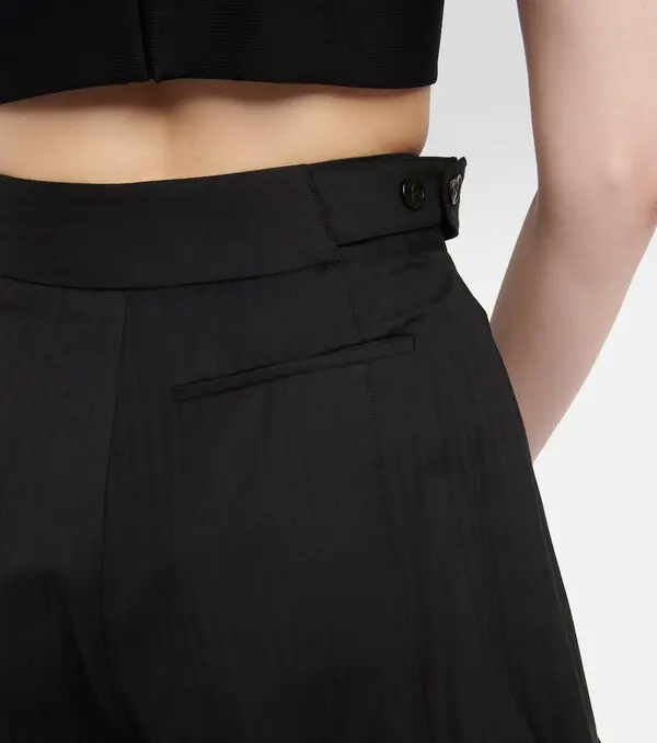 Alaïa Herringbone Tapered Wool Trousers