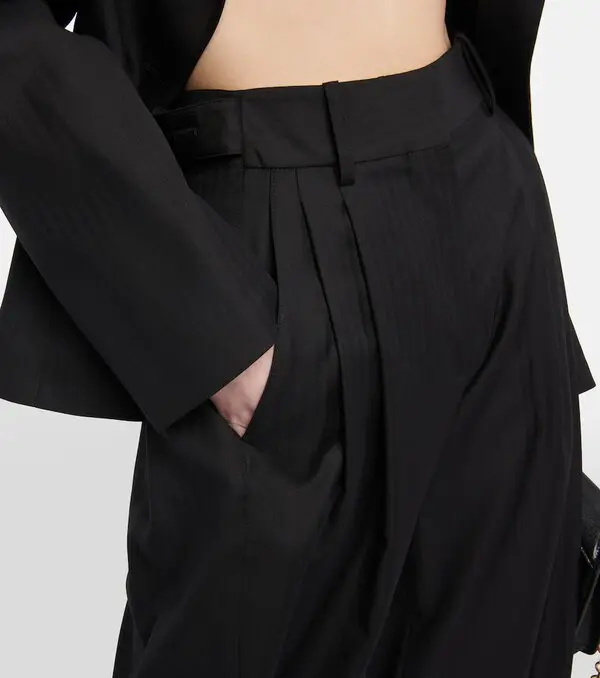 Alaïa Herringbone Tapered Wool Trousers