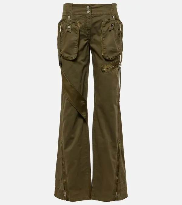 Blumarine Mid-rise Flared Cargo Jeans - Blue