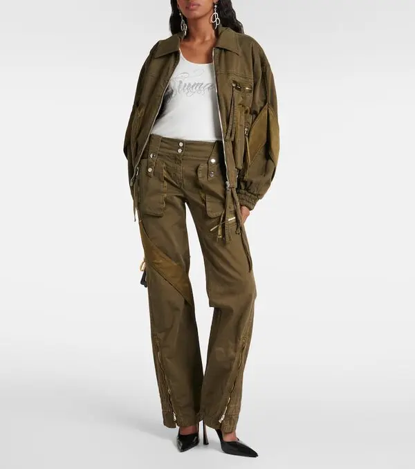 Blumarine Mid-rise Flared Cargo Jeans - Blue