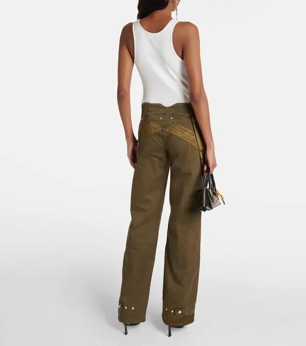 Blumarine Mid-rise Flared Cargo Jeans - Blue
