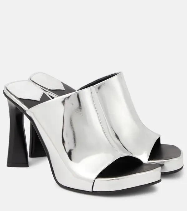Stella McCartney Elsa Mirrored Faux Leather Sandals
