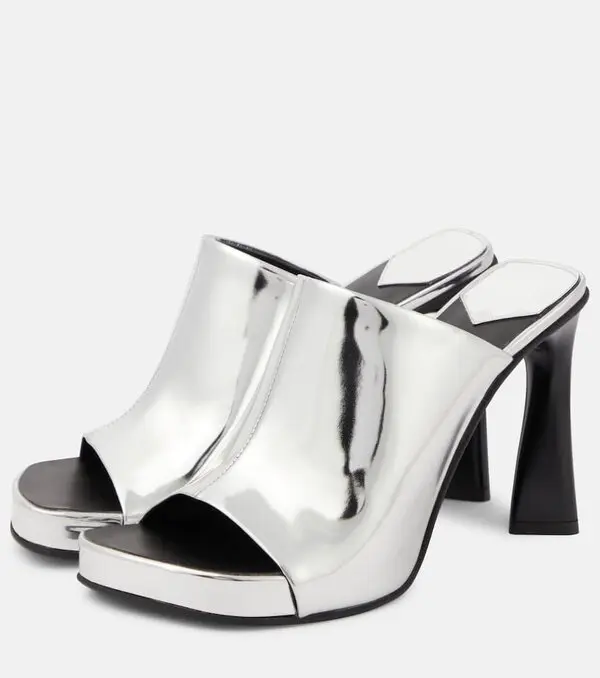Stella McCartney Elsa Mirrored Faux Leather Sandals