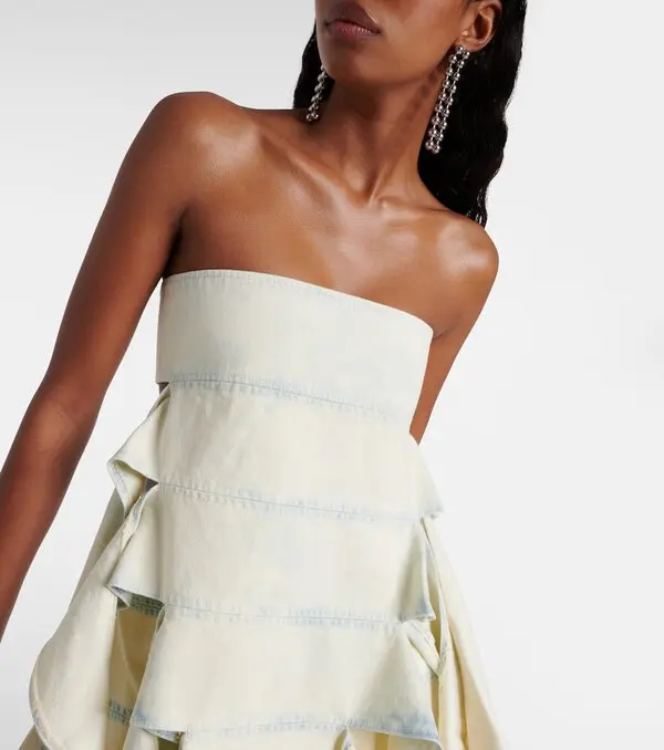 Y/project Bug Off-shoulder Denim Top - White