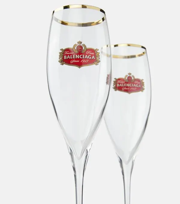 Balenciaga Set Of 2 Champagne Flute Glasses