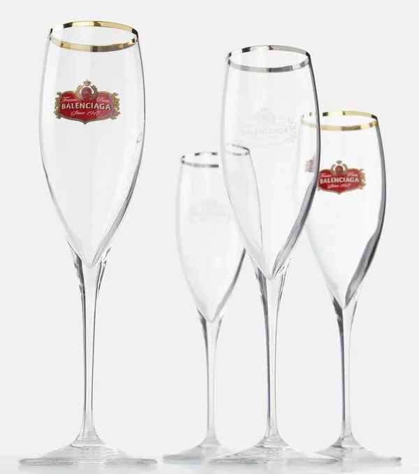 Balenciaga Set Of 2 Champagne Flute Glasses