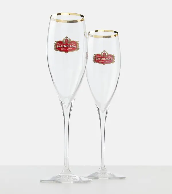 Balenciaga Set Of 2 Champagne Flute Glasses