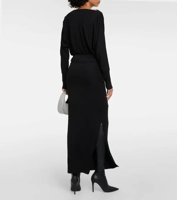 Velvet By Graham & Spencer Hilton Ruched Jersey Midi Skirt
