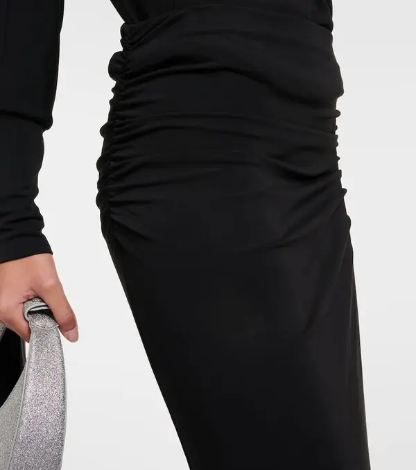 Velvet By Graham & Spencer Hilton Ruched Jersey Midi Skirt