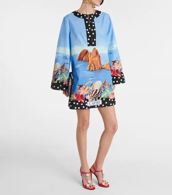 Dolce & Gabbana Capri Printed Cotton Kaftan
