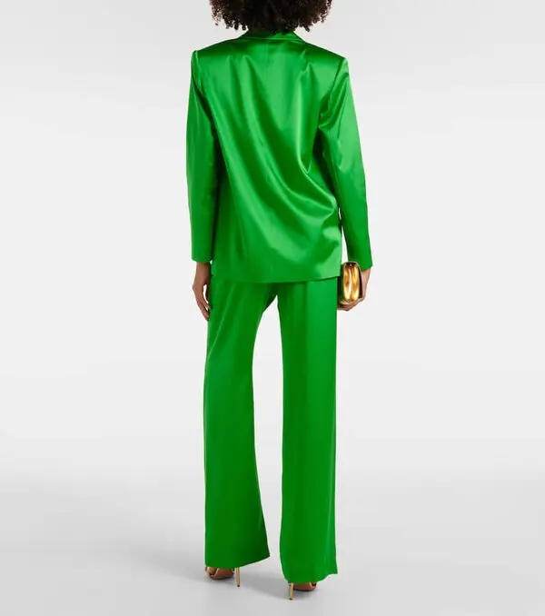 THE SEI Oversized Silk Blazer - Green