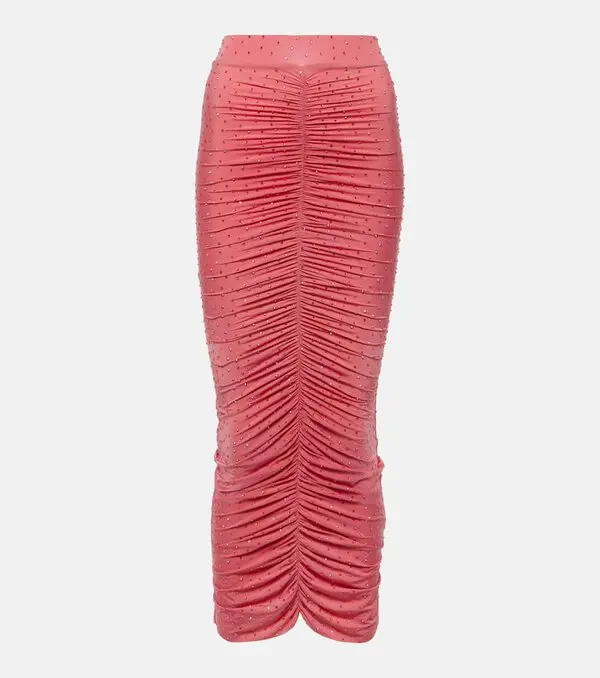 Alex Perry Embellished Ruched Maxi Skirt