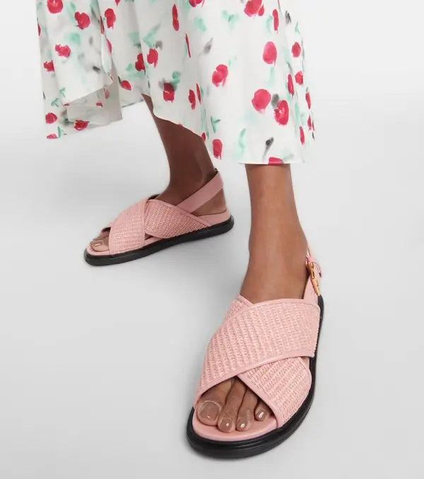 Marni Fussbet Raffia-effect Sandals