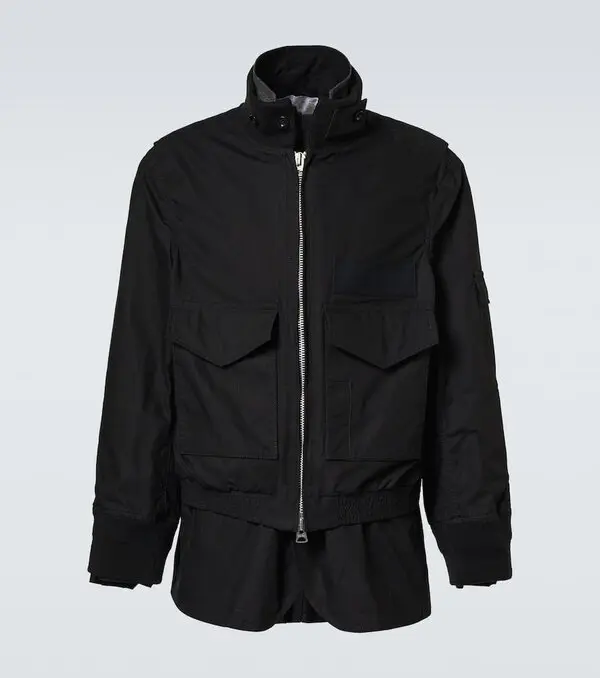 Sacai Cotton-blend Ripstop Jacket - Black