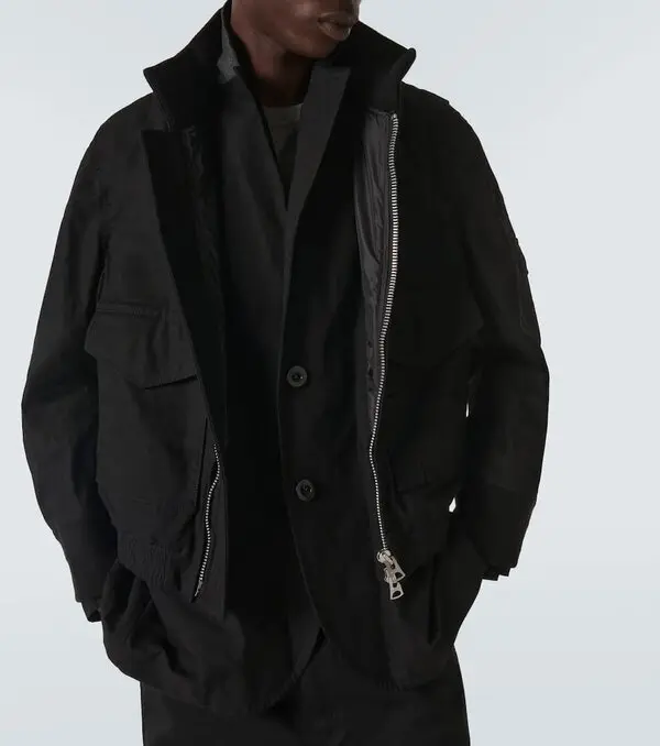 Sacai Cotton-blend Ripstop Jacket - Black