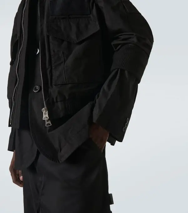 Sacai Cotton-blend Ripstop Jacket - Black