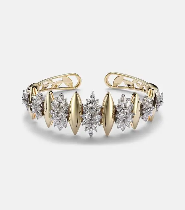 Yeprem 18kt Yellow And White Diamond Bangle - Gold