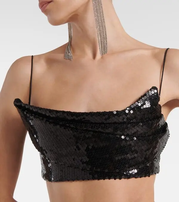 Alex Perry Sequined Crop Top
