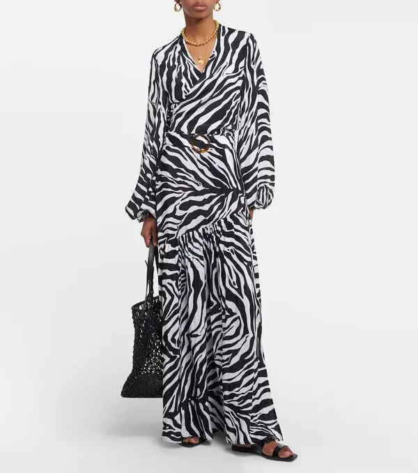 ALEXANDRA MIRO Tabitha Zebra-print Wrap Top