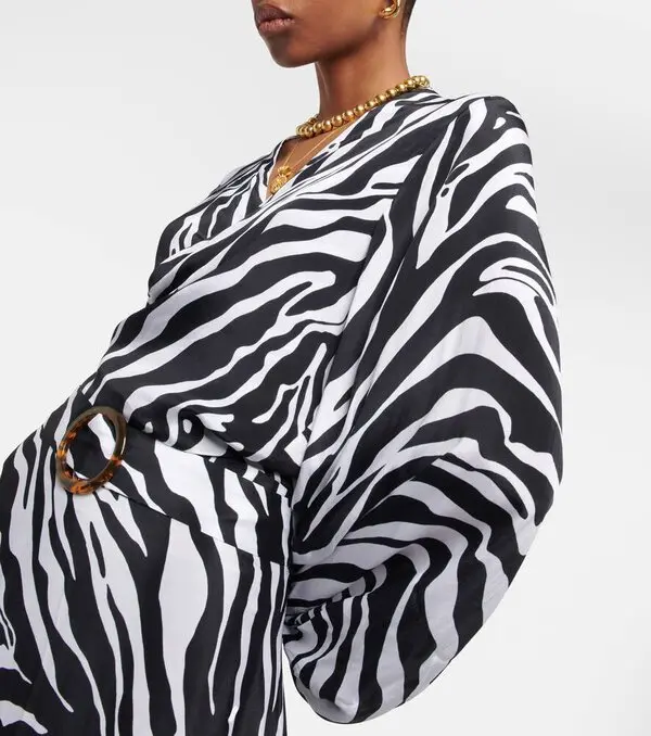 ALEXANDRA MIRO Tabitha Zebra-print Wrap Top