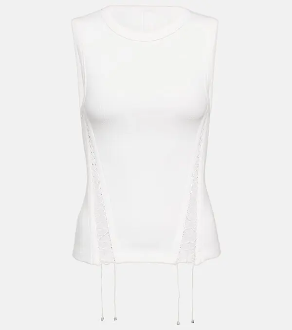 DION LEE Cutout Cotton-blend Top - White