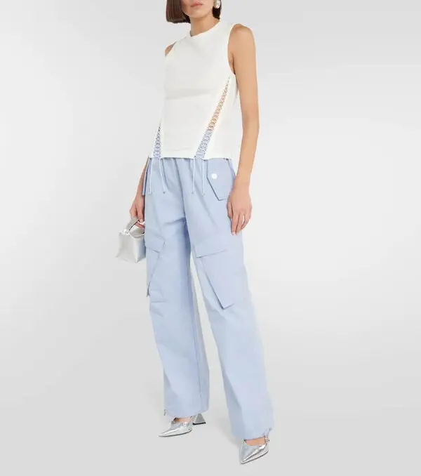 DION LEE Cutout Cotton-blend Top - White