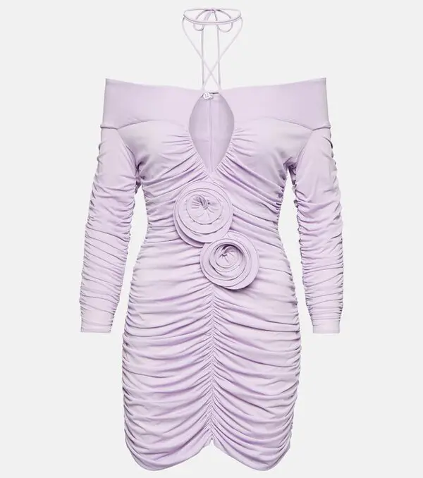 Magda Butrym Ruched Off-shoulder Mini Dress