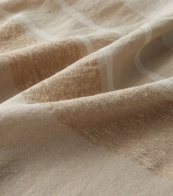 Brunello Cucinelli Fringed Linen-blend Lame Throw