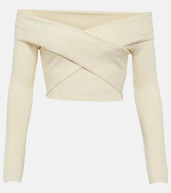 Simkhai Aiden Off-shoulder Knit Top - White