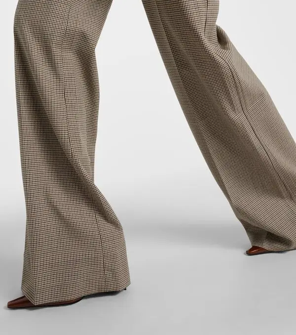 NILI LOTAN Christophe Flared Houndstooth Pants