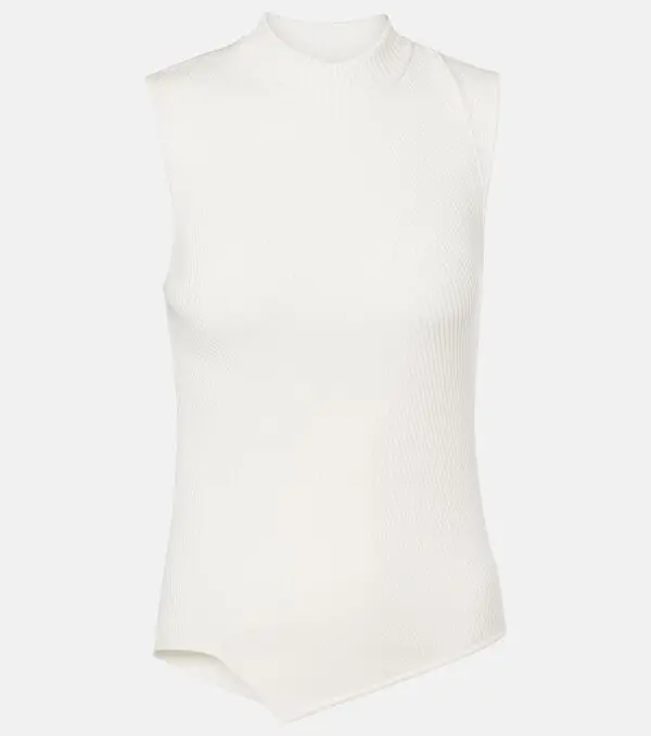TOTEME Ribbed-knit Asymmetric Top
