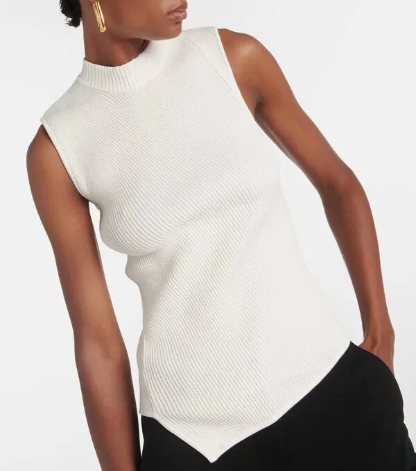 TOTEME Ribbed-knit Asymmetric Top