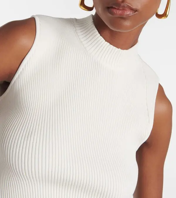 TOTEME Ribbed-knit Asymmetric Top
