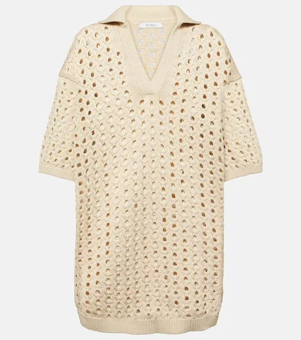 Max Mara Urna Cutout Cotton Minidress - White