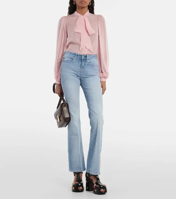 Ag Embroidered Flared Jeans