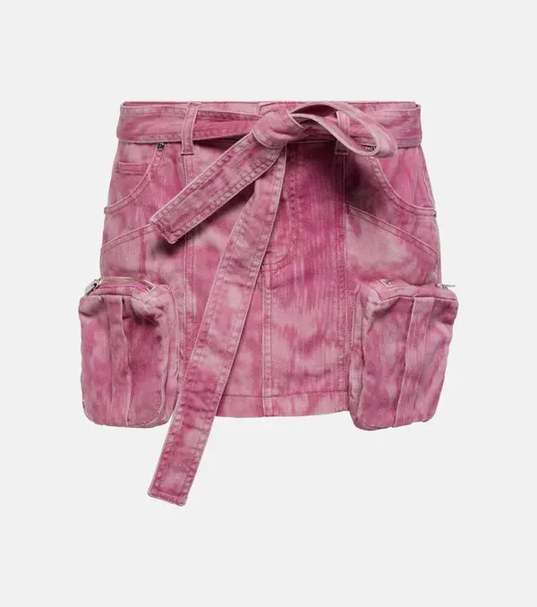 Blumarine Camouflage Denim Cargo Miniskirt