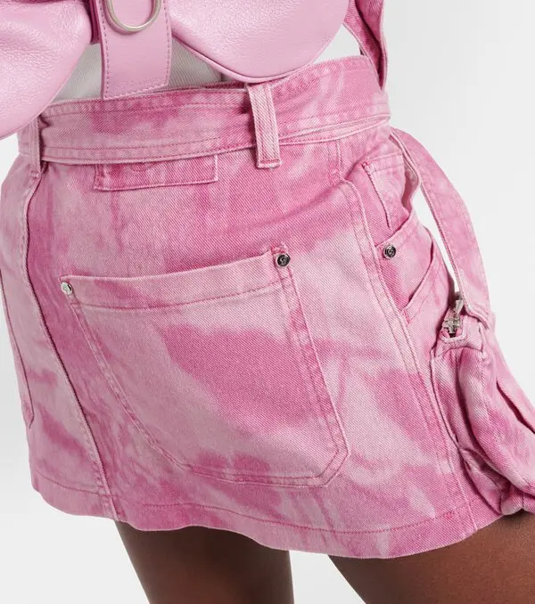Blumarine Camouflage Denim Cargo Miniskirt