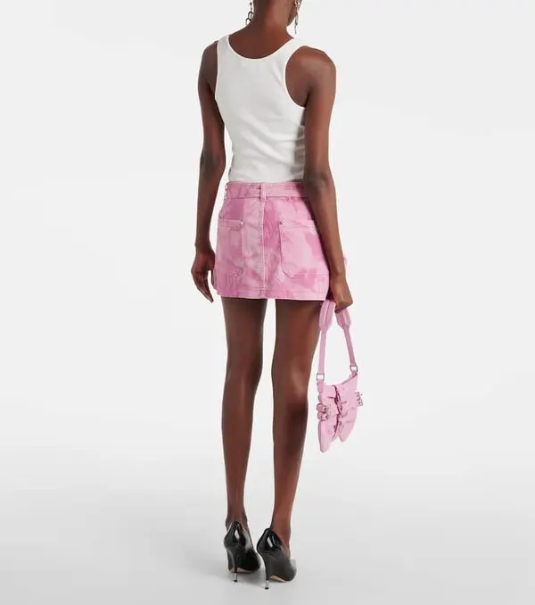 Blumarine Camouflage Denim Cargo Miniskirt