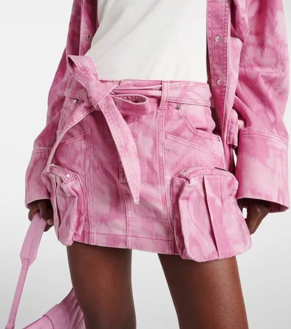 Blumarine Camouflage Denim Cargo Miniskirt